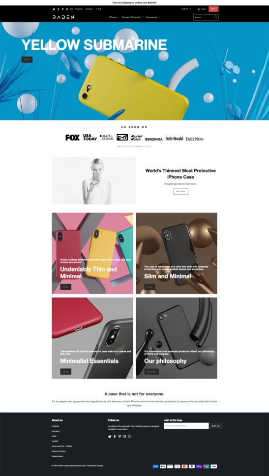 Raden | eCommerce Website Design Gallery & Tech Inspiration