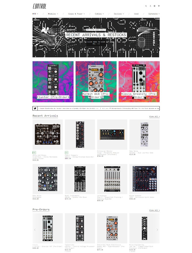 CONTROL | eCommerce Website Design Gallery & Tech Inspiration