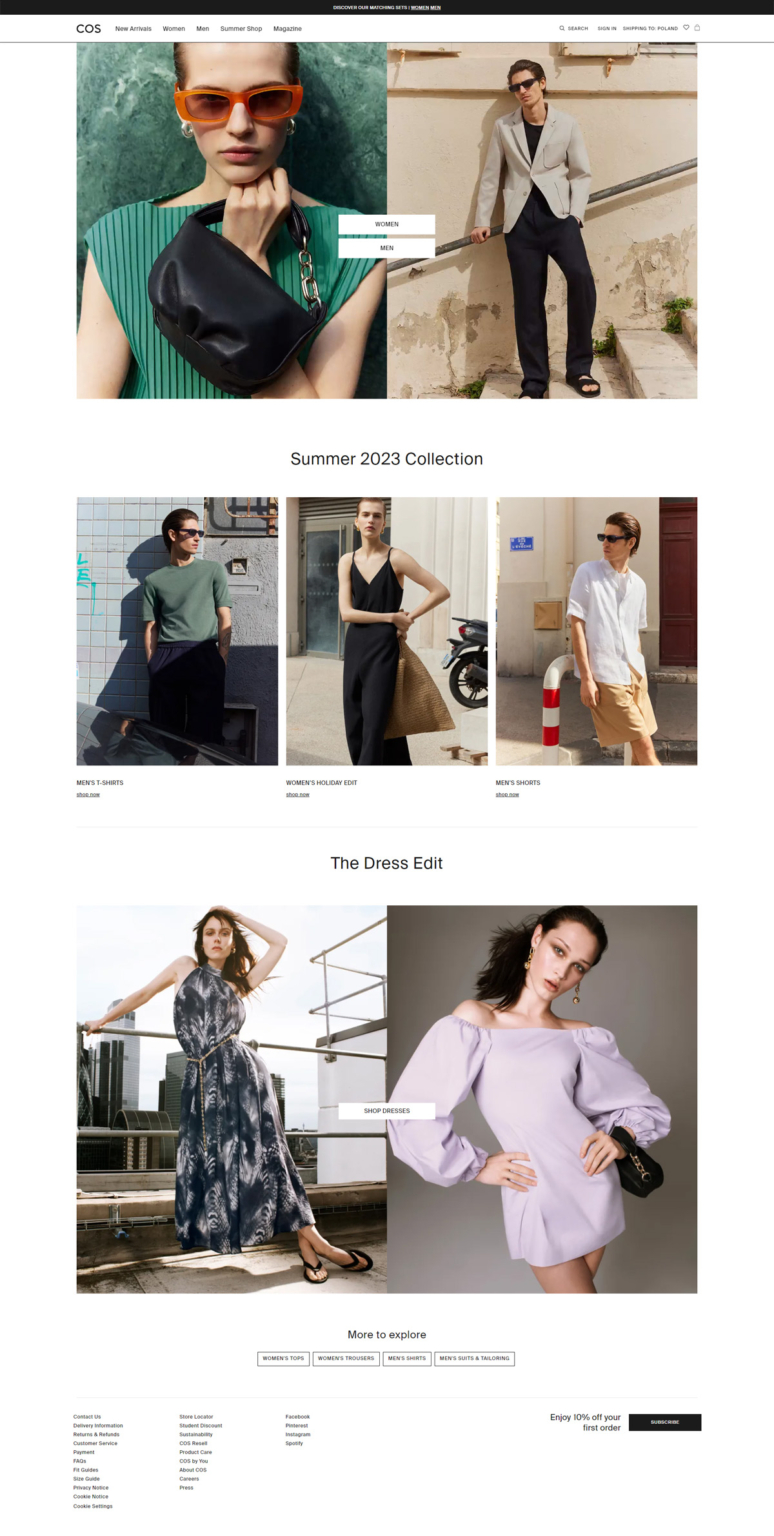 COS | eCommerce Website Design Gallery & Tech Inspiration