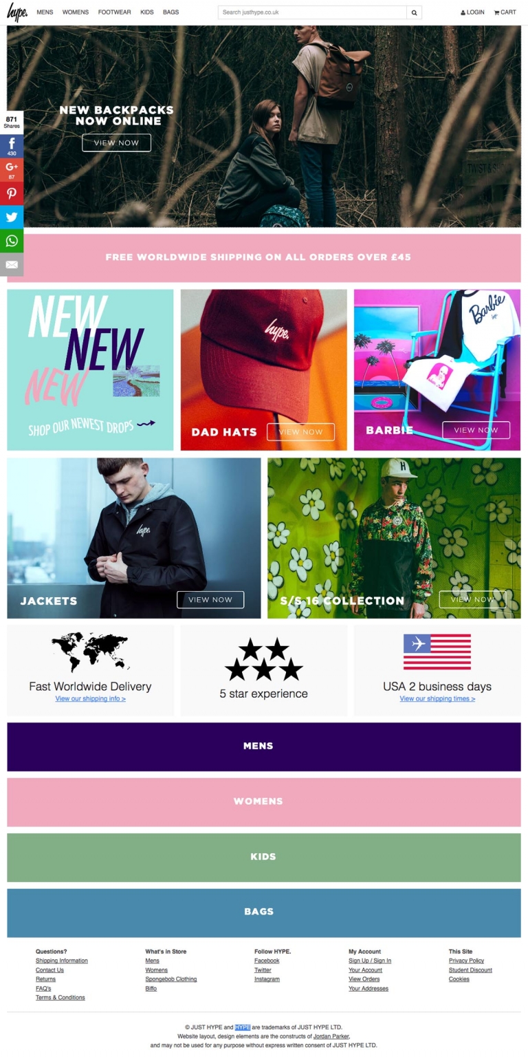HYPE | eCommerce Website Design Gallery & Tech Inspiration