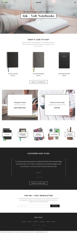 Ink + Volt | eCommerce Website Design Gallery & Tech Inspiration