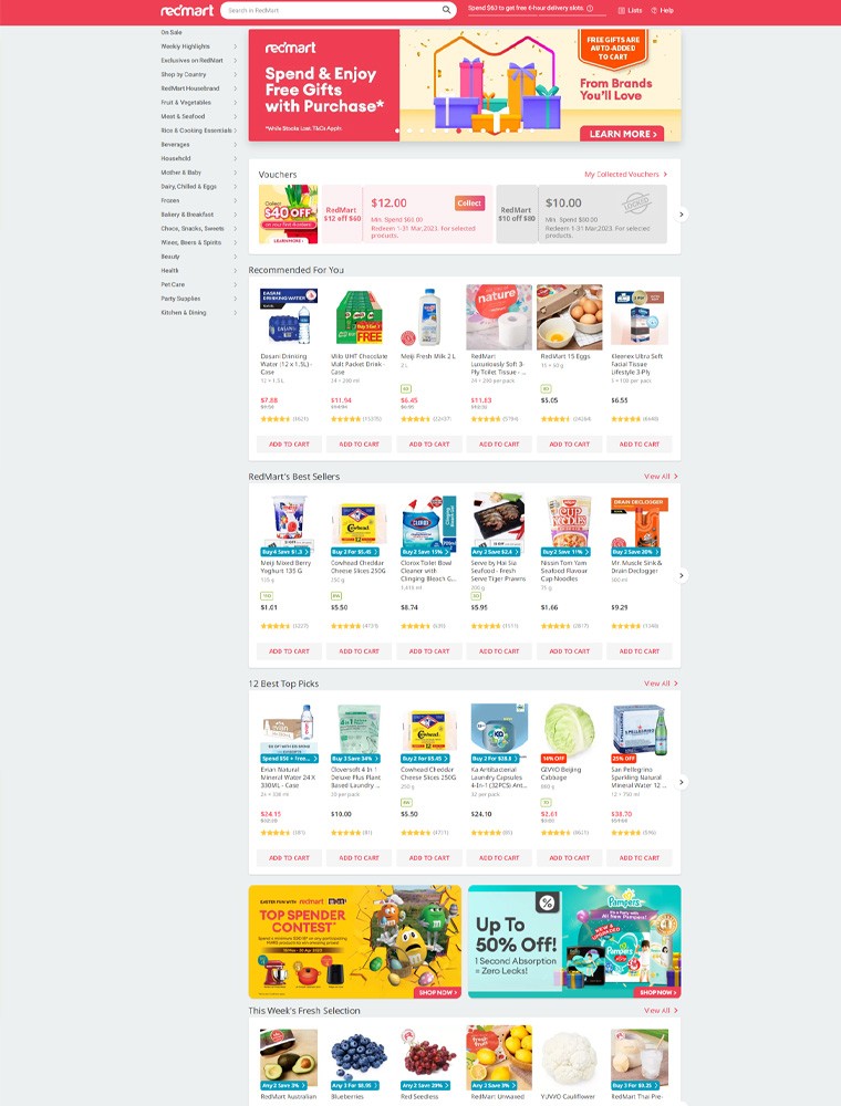 RedMart | eCommerce Website Design Gallery & Tech Inspiration