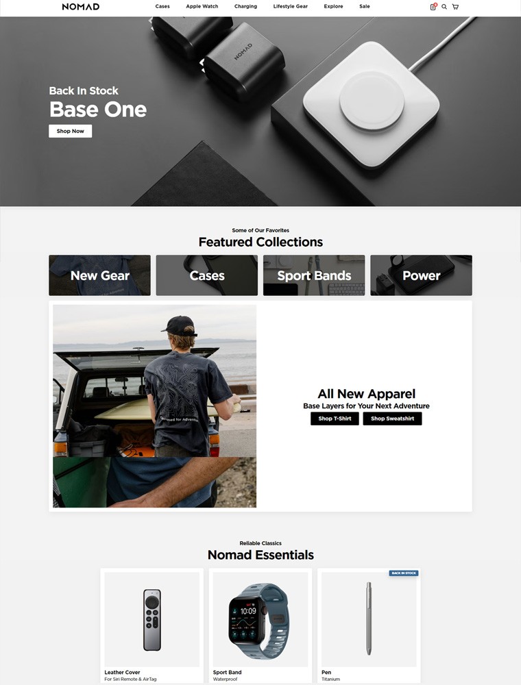 Nomad | eCommerce Website Design Gallery & Tech Inspiration