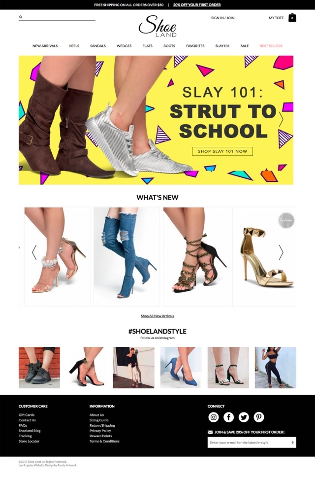 Shoe Land | eCommerce Website Design Gallery & Tech Inspiration