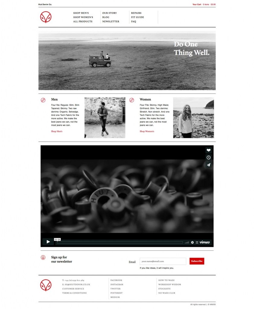 Hiut Denim | eCommerce Website Design Gallery & Tech Inspiration