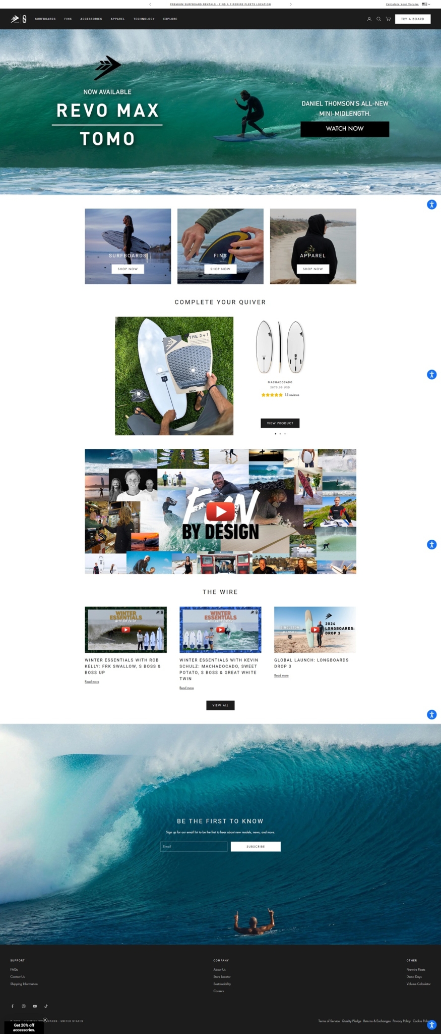 Firewire Surfboards | eCommerce Website Design Gallery & Tech Inspiration