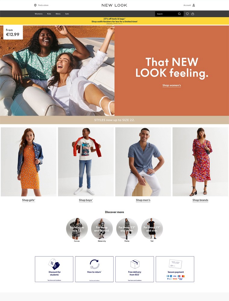 New Look Fashion | eCommerce Website Design Gallery & Tech Inspiration