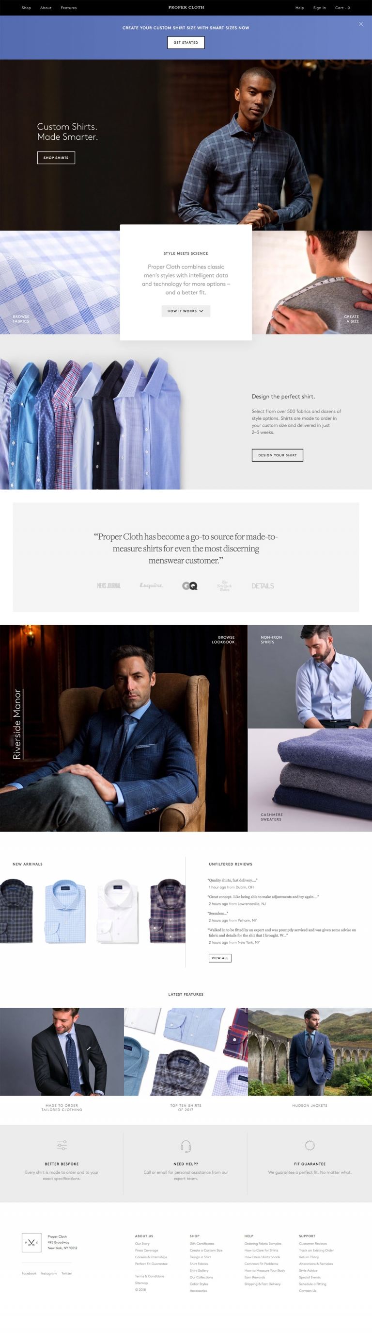 Proper Cloth | eCommerce Website Design Gallery & Tech Inspiration