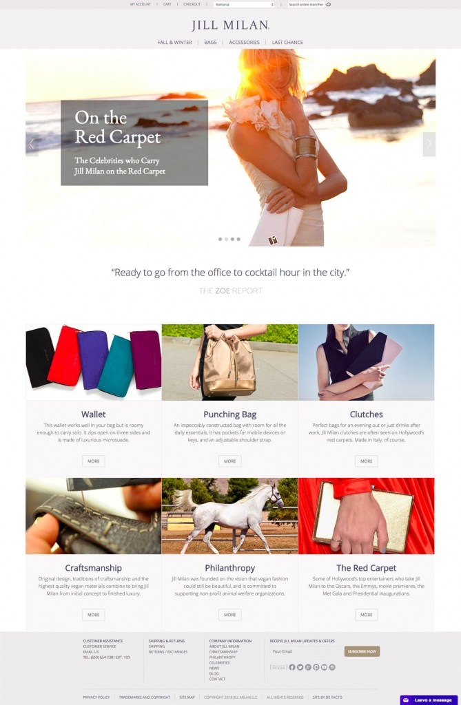 Jill Milan | eCommerce Website Design Gallery & Tech Inspiration