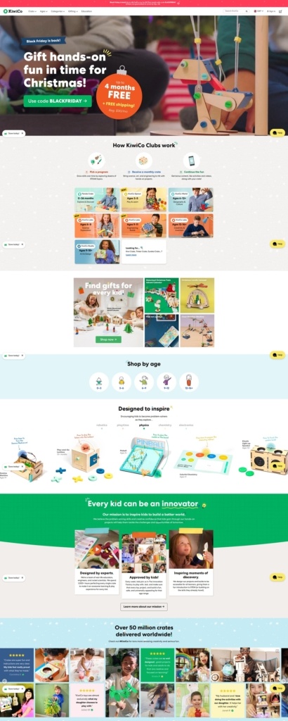 KiwiCo | eCommerce Website Design Gallery & Tech Inspiration