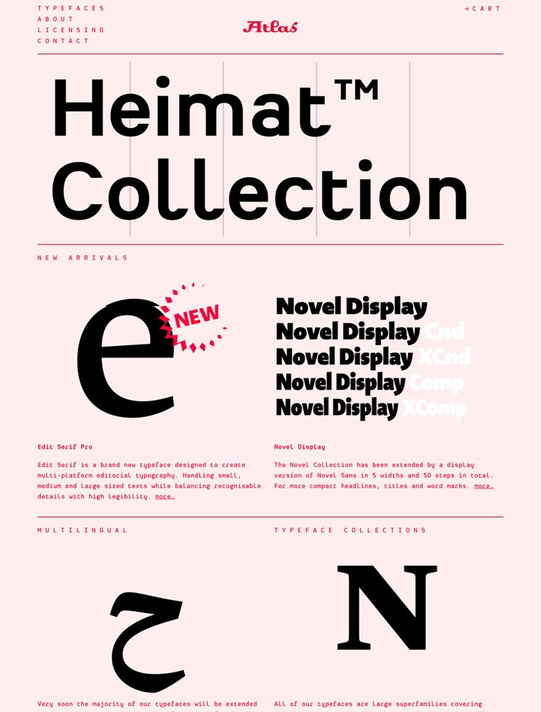 Atlas Font Foundry | eCommerce Website Design Gallery & Tech Inspiration