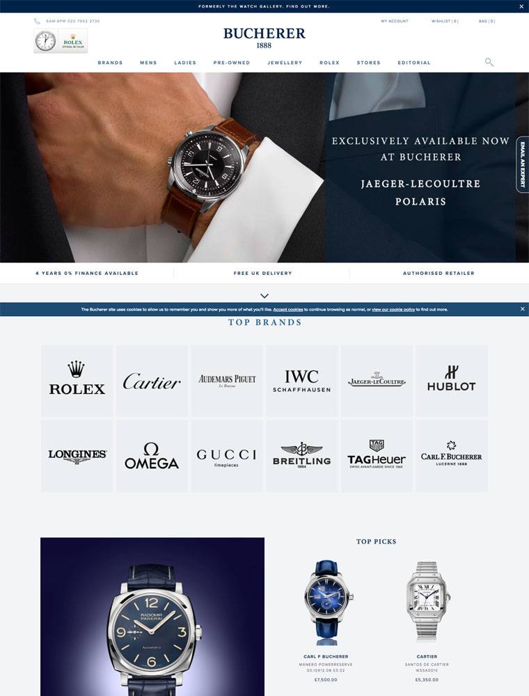 Bucherer | eCommerce Website Design Gallery & Tech Inspiration