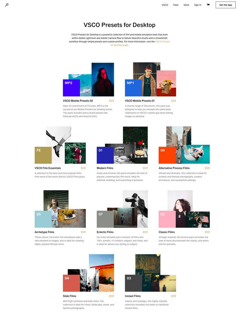 VSCO | eCommerce Website Design Gallery & Tech Inspiration