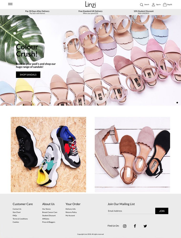 Linzi | eCommerce Website Design Gallery & Tech Inspiration