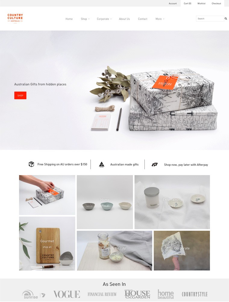 Country Culture | eCommerce Website Design Gallery & Tech Inspiration