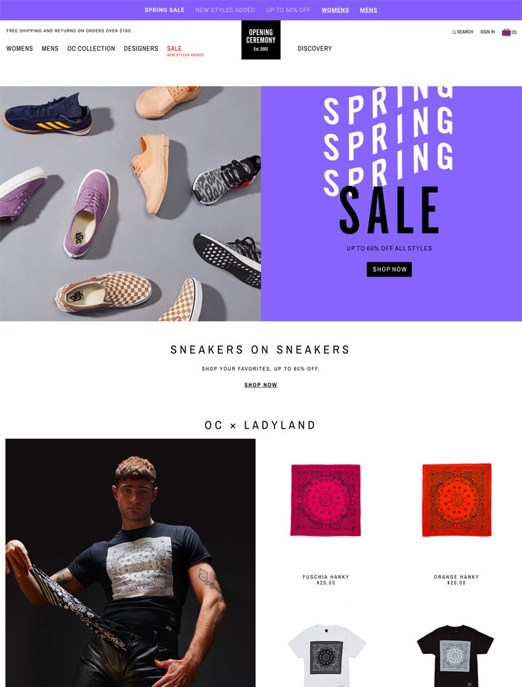 Opening Ceremony | eCommerce Website Design Gallery & Tech Inspiration