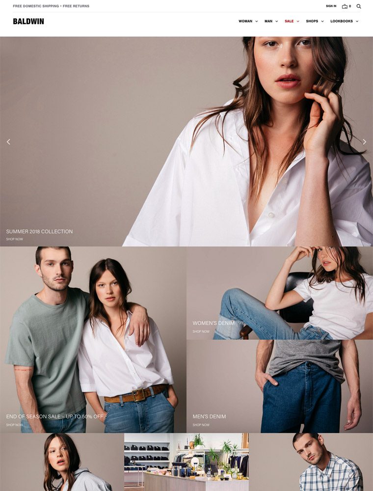 BALDWIN | eCommerce Website Design Gallery & Tech Inspiration