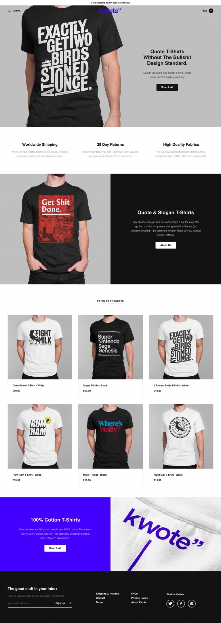 Kwote Clothing | eCommerce Website Design Gallery & Tech Inspiration