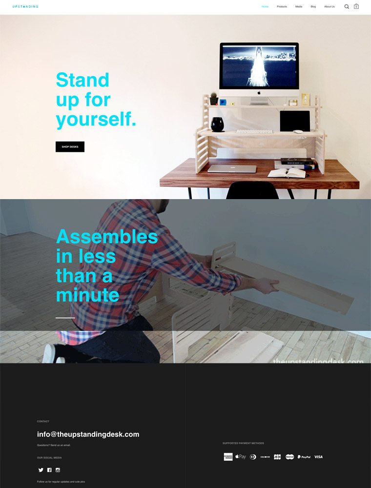 UpStanding Desk | eCommerce Website Design Gallery & Tech Inspiration