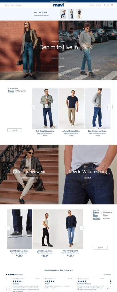 Mavi | eCommerce Website Design Gallery & Tech Inspiration