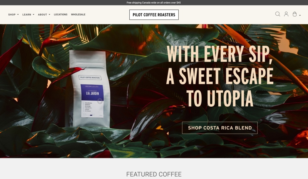 Pilot Coffee | eCommerce Website Design Gallery & Tech Inspiration