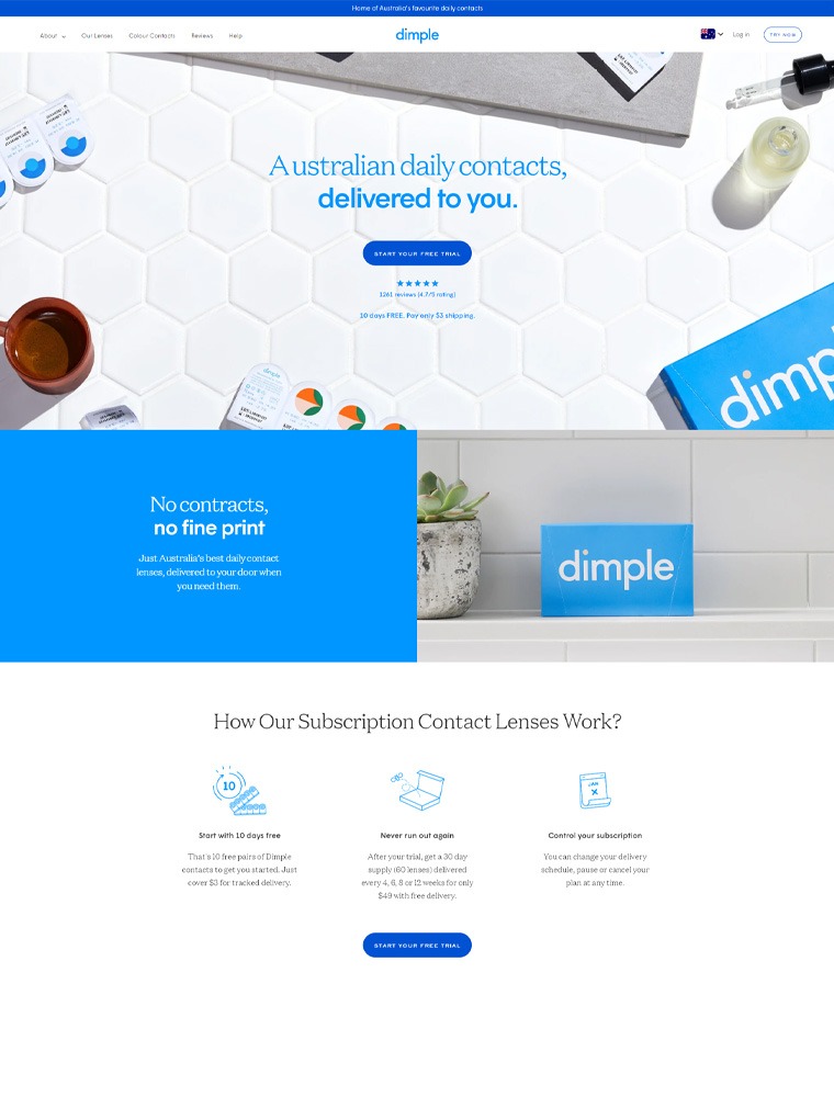 Dimple | eCommerce Website Design Gallery & Tech Inspiration