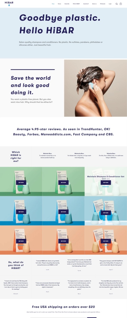 HiBar | eCommerce Website Design Gallery & Tech Inspiration