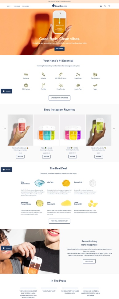 Touchland | eCommerce Website Design Gallery & Tech Inspiration