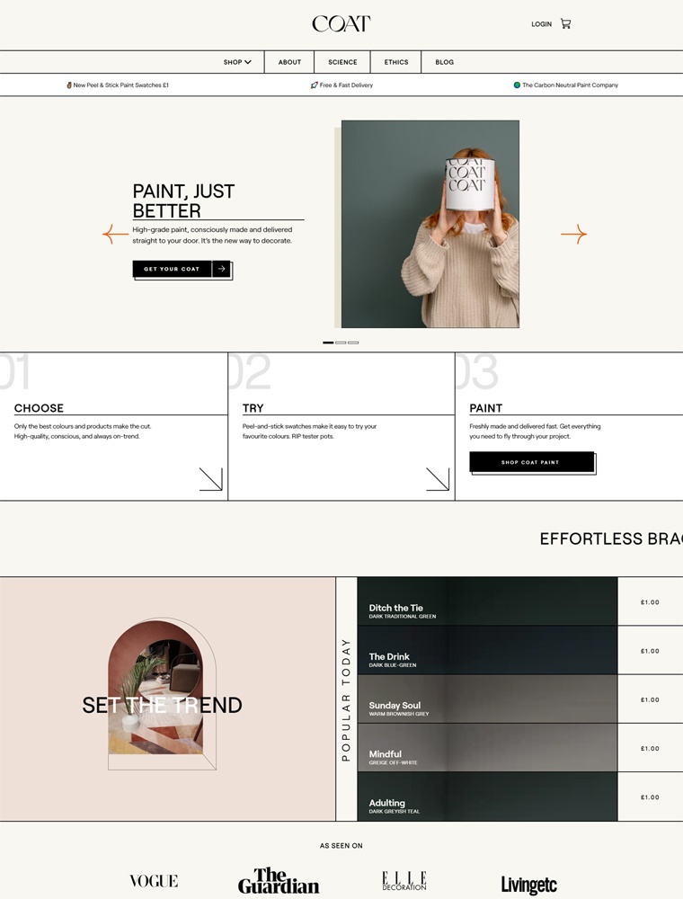 Coat | eCommerce Website Design Gallery & Tech Inspiration