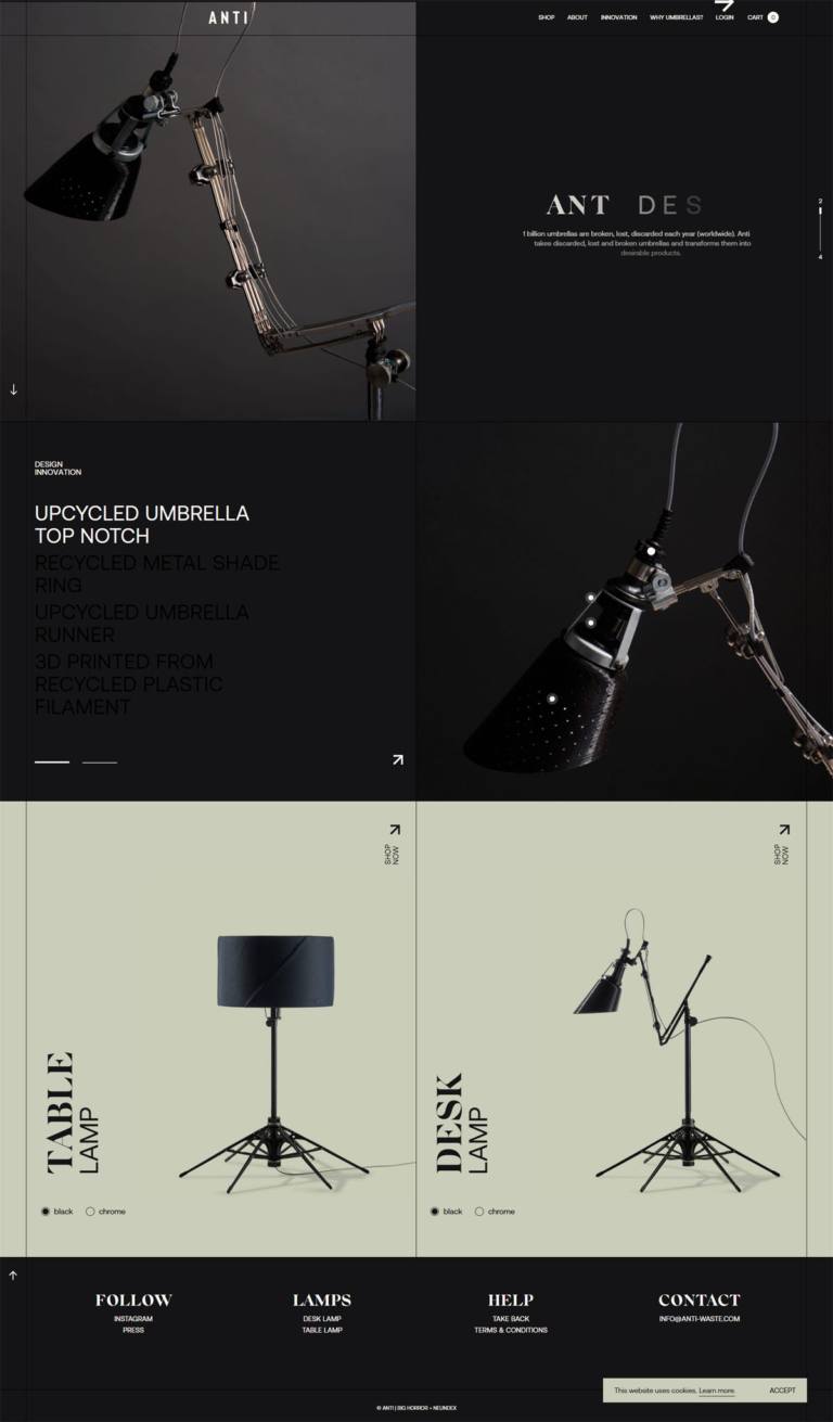 Anti | eCommerce Website Design Gallery & Tech Inspiration