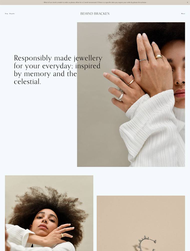 Behind Bracken | eCommerce Website Design Gallery & Tech Inspiration