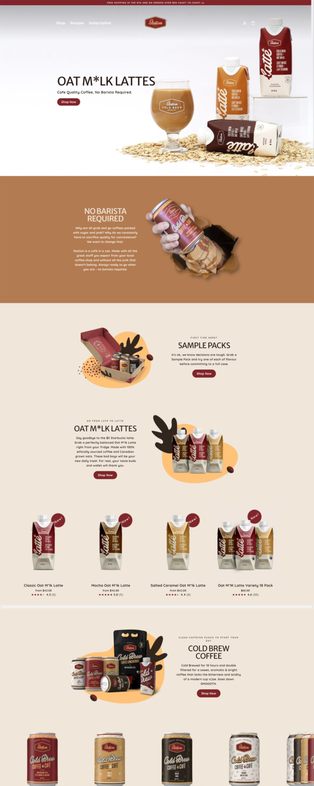 Station Cold Brew Coffee Co | eCommerce Website Design Gallery & Tech ...