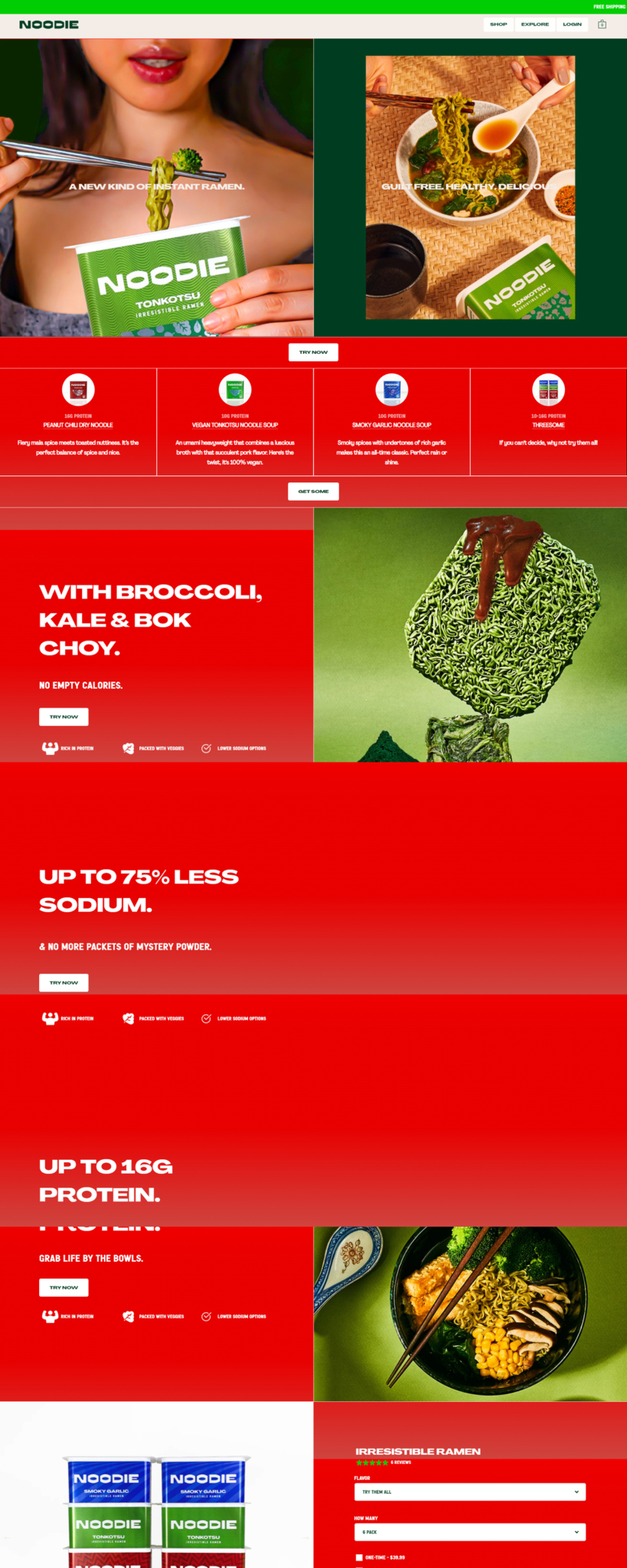 Noodie | eCommerce Website Design Gallery & Tech Inspiration