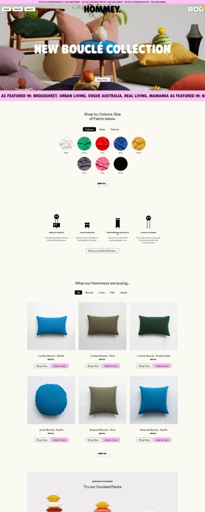 Hommey | eCommerce Website Design Gallery & Tech Inspiration