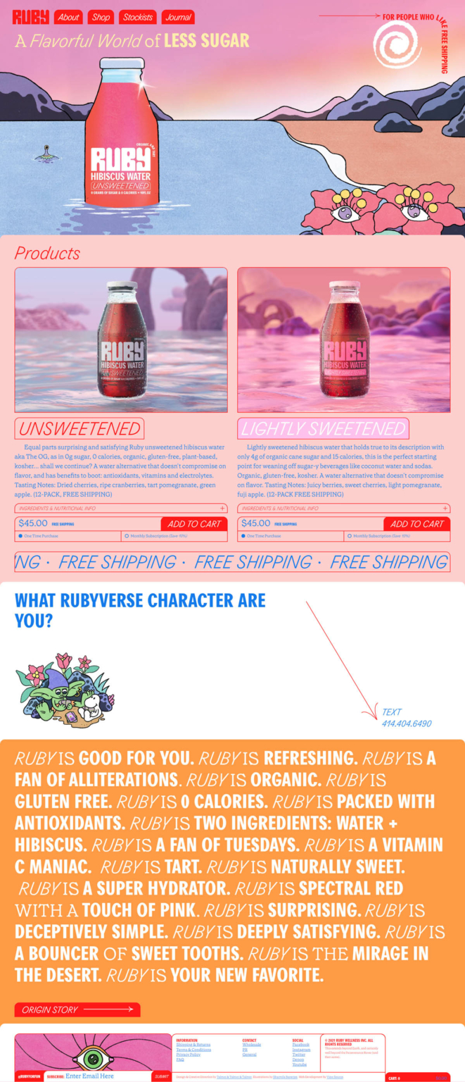 Ruby | eCommerce Website Design Gallery & Tech Inspiration