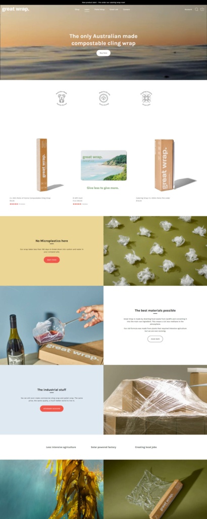 Great Wrap | eCommerce Website Design Gallery & Tech Inspiration