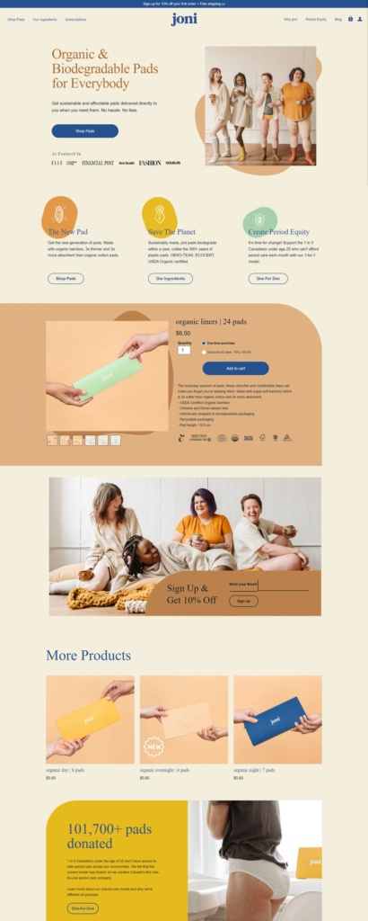 Joni | eCommerce Website Design Gallery & Tech Inspiration