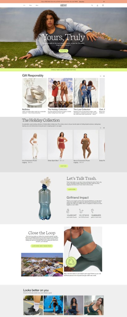 Girlfriend Collective | eCommerce Website Design Gallery & Tech Inspiration