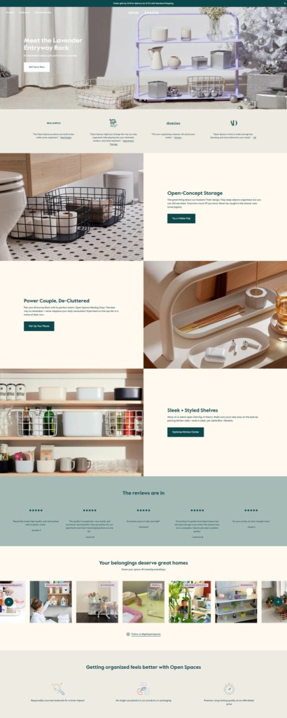 Open Spaces | eCommerce Website Design Gallery & Tech Inspiration