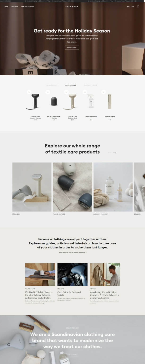 Steamery | eCommerce Website Design Gallery & Tech Inspiration