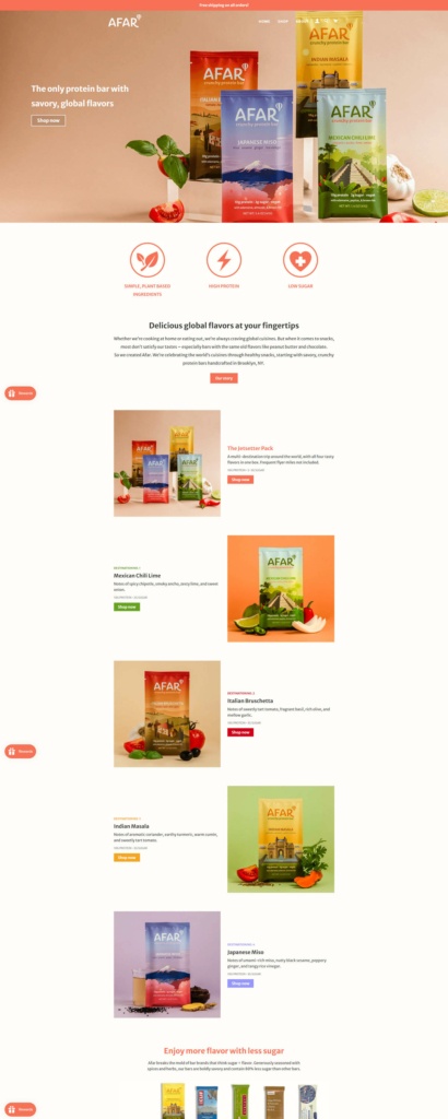 Afar Foods | eCommerce Website Design Gallery & Tech Inspiration