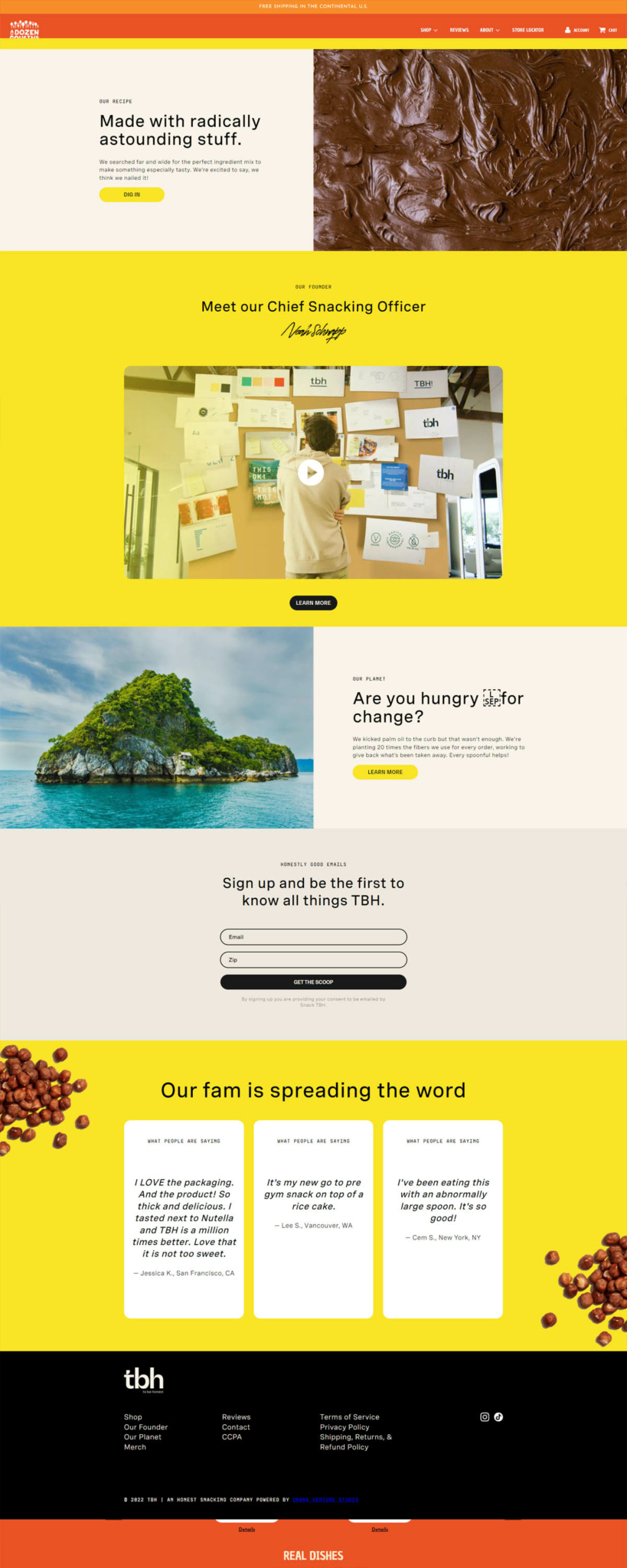 Snack TBH | eCommerce Website Design Gallery & Tech Inspiration