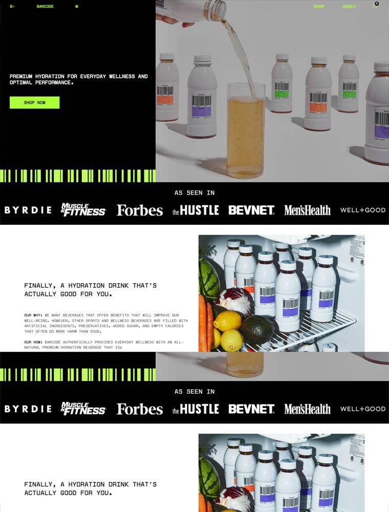 Drink Barcode | eCommerce Website Design Gallery & Tech Inspiration