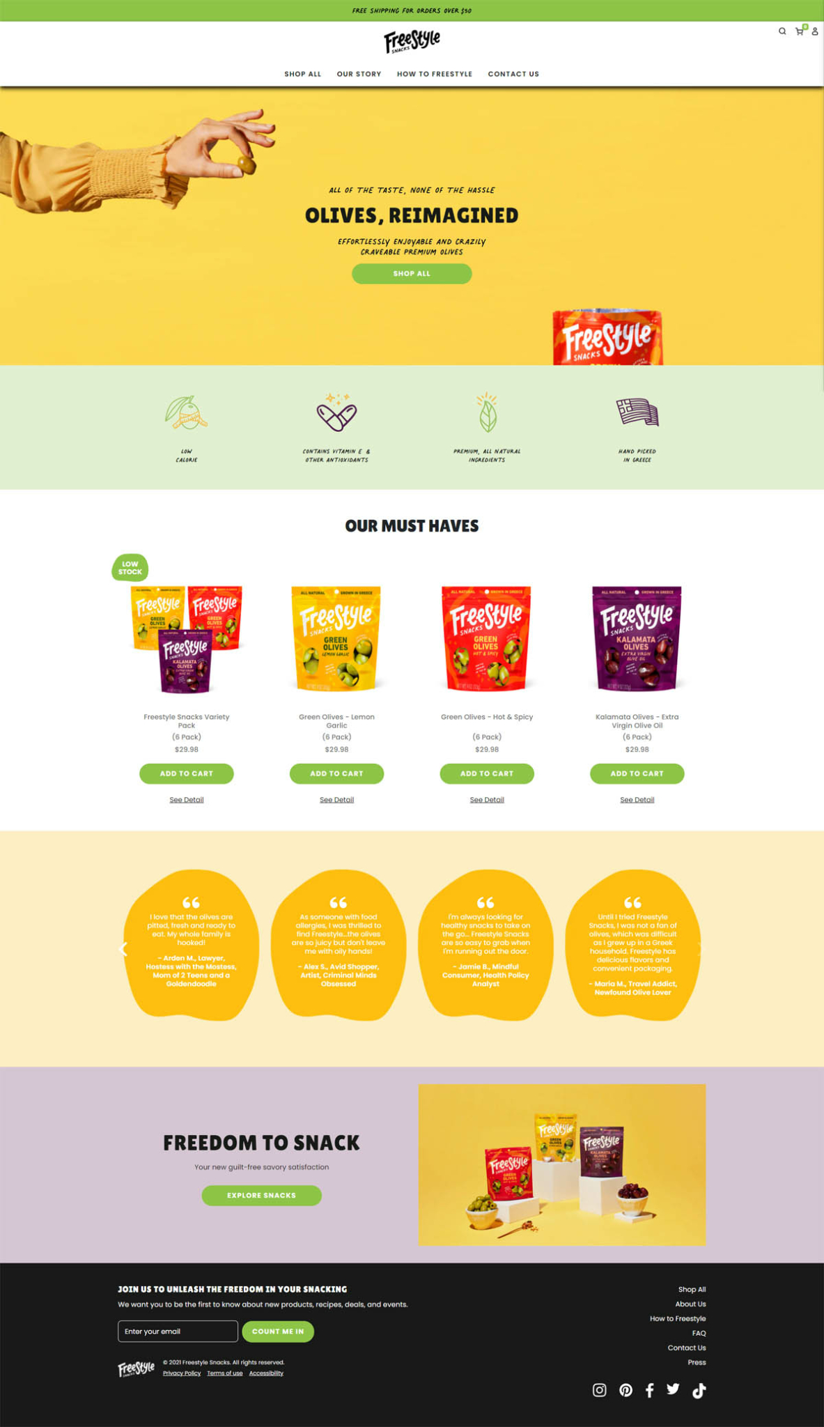 Freestyle Snacks | eCommerce Website Design Gallery & Tech Inspiration
