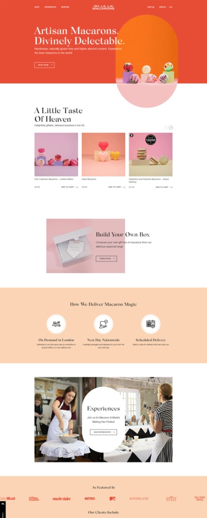 Ohlala Macarons | eCommerce Website Design Gallery & Tech Inspiration