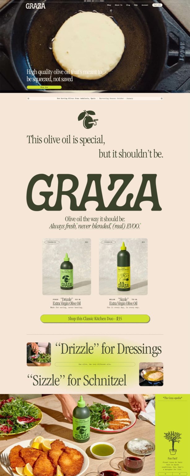 Graza | eCommerce Website Design Gallery & Tech Inspiration