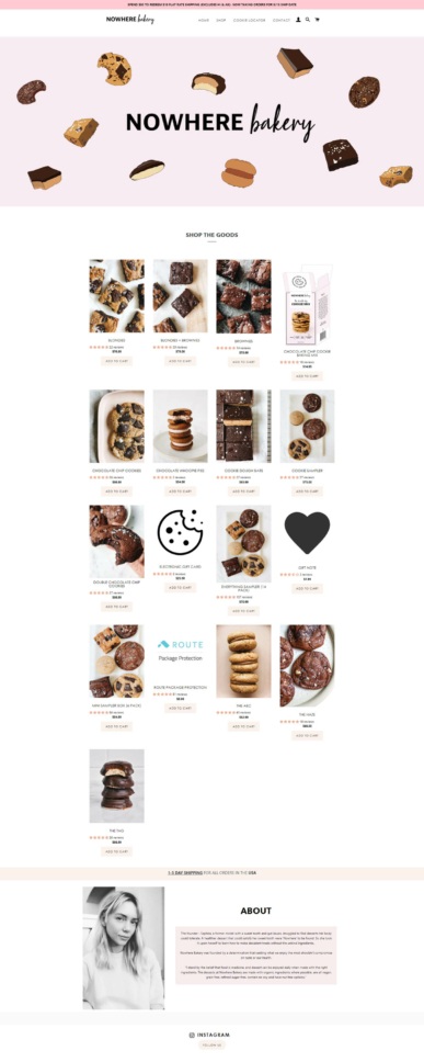 Nowhere Bakery | eCommerce Website Design Gallery & Tech Inspiration