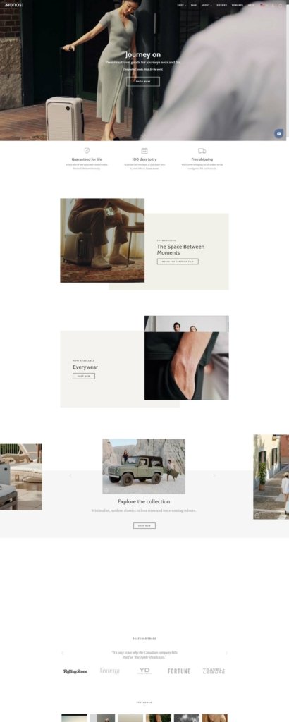 Monos | eCommerce Website Design Gallery & Tech Inspiration