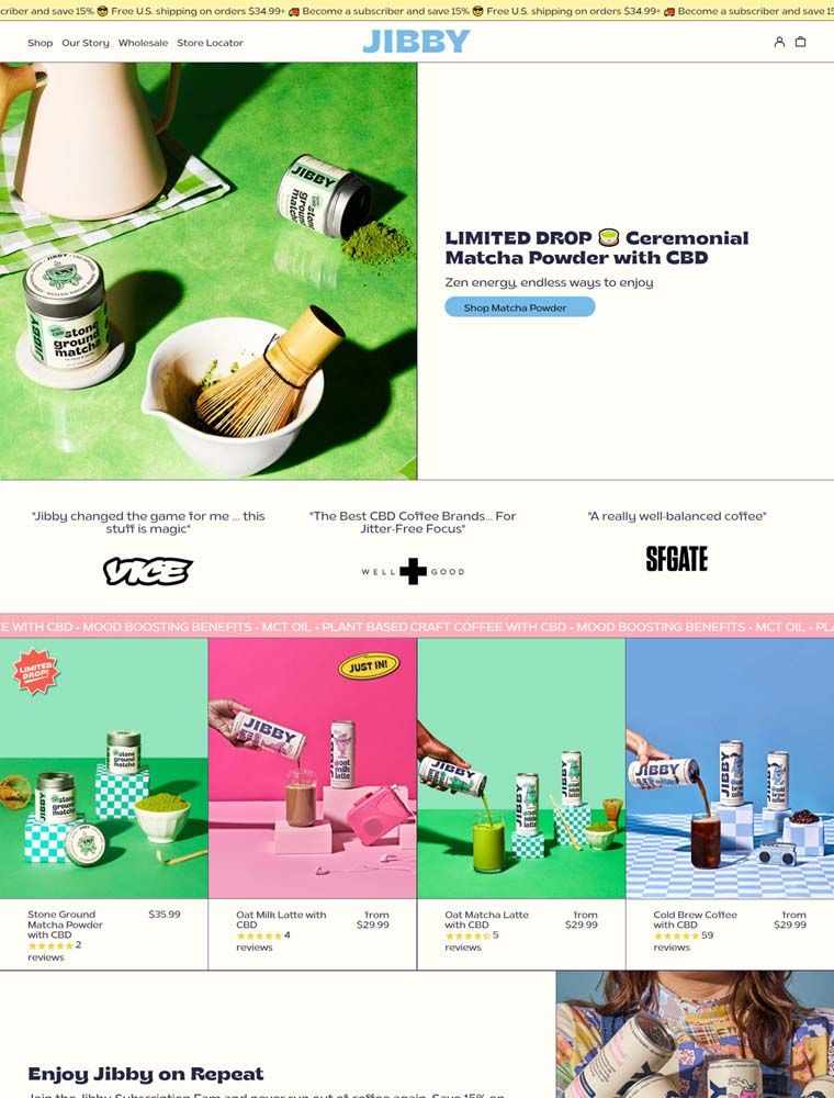 Jibby Coffee | eCommerce Website Design Gallery & Tech Inspiration