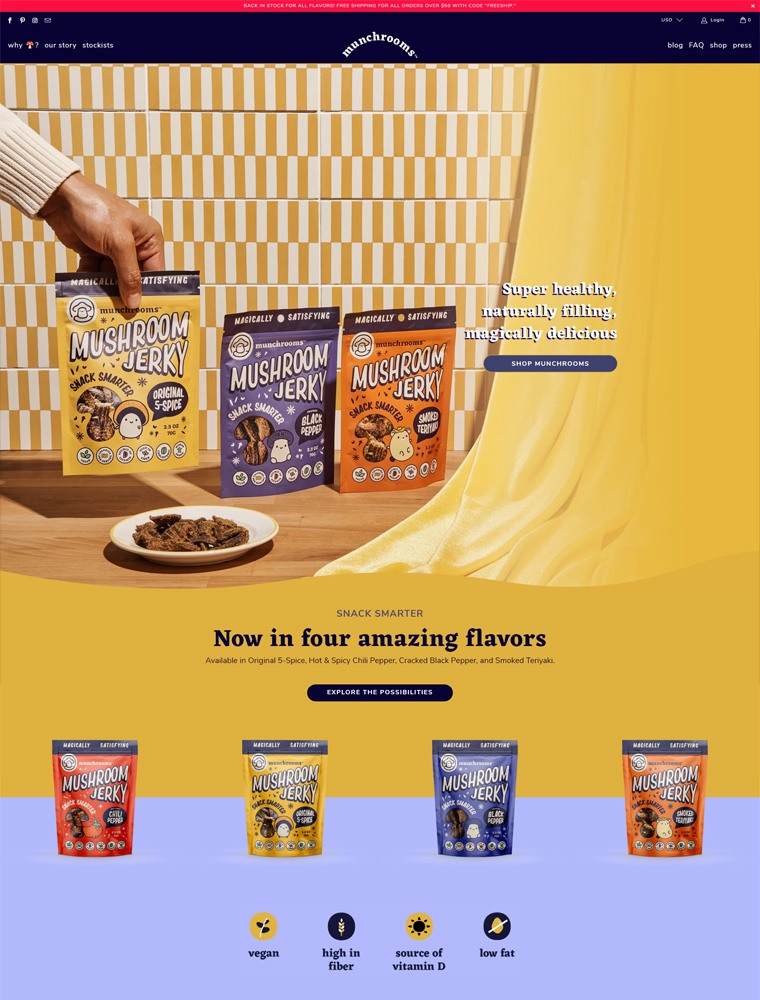 munchrooms | eCommerce Website Design Gallery & Tech Inspiration